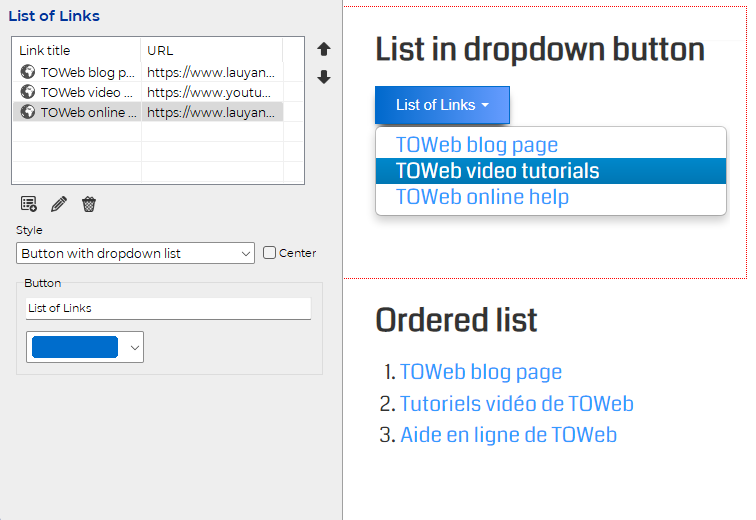 TOWeb version 11 new features