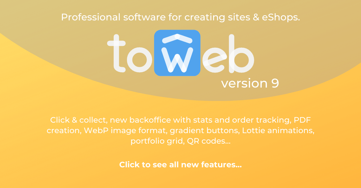 TOWeb version 9 new features