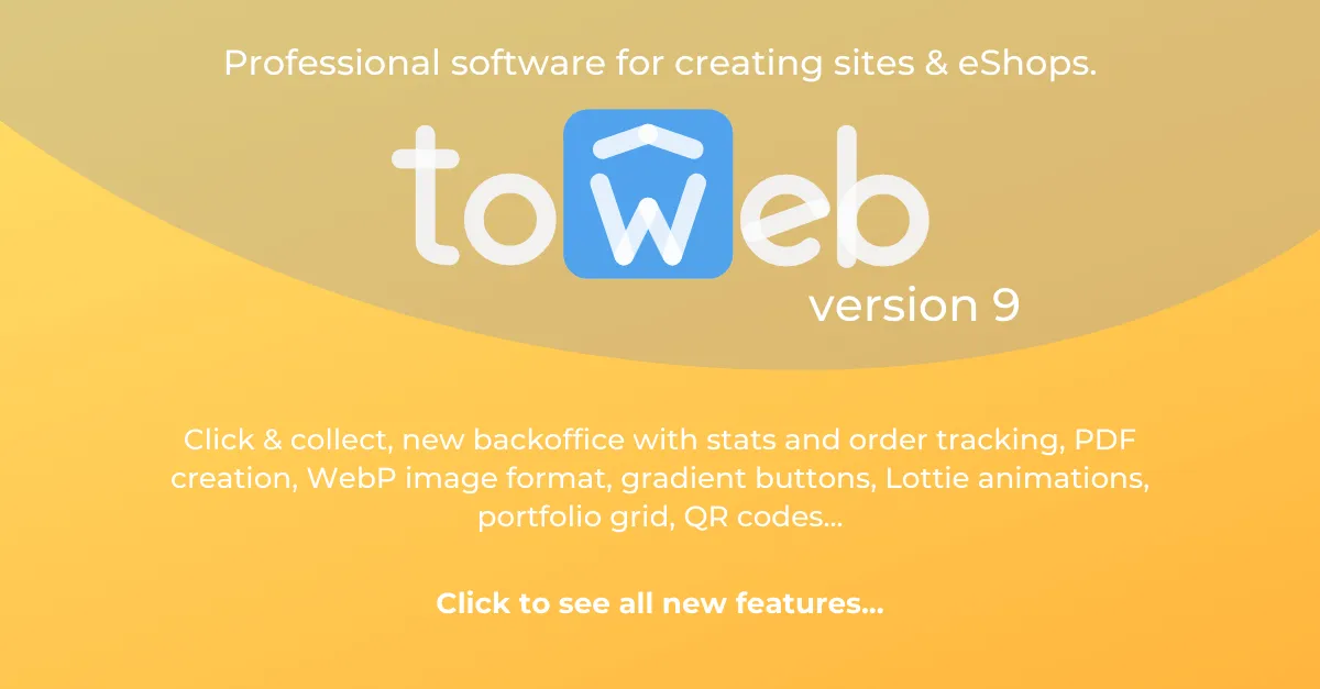 TOWeb version 9 new features